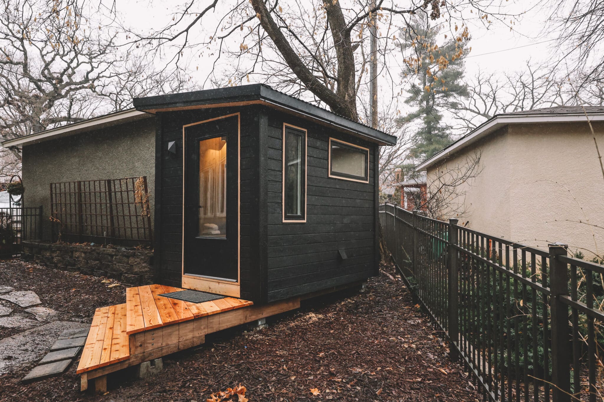 Charred Minneapolis Outdoor Sauna - Cedar and Stone Nordic Sauna