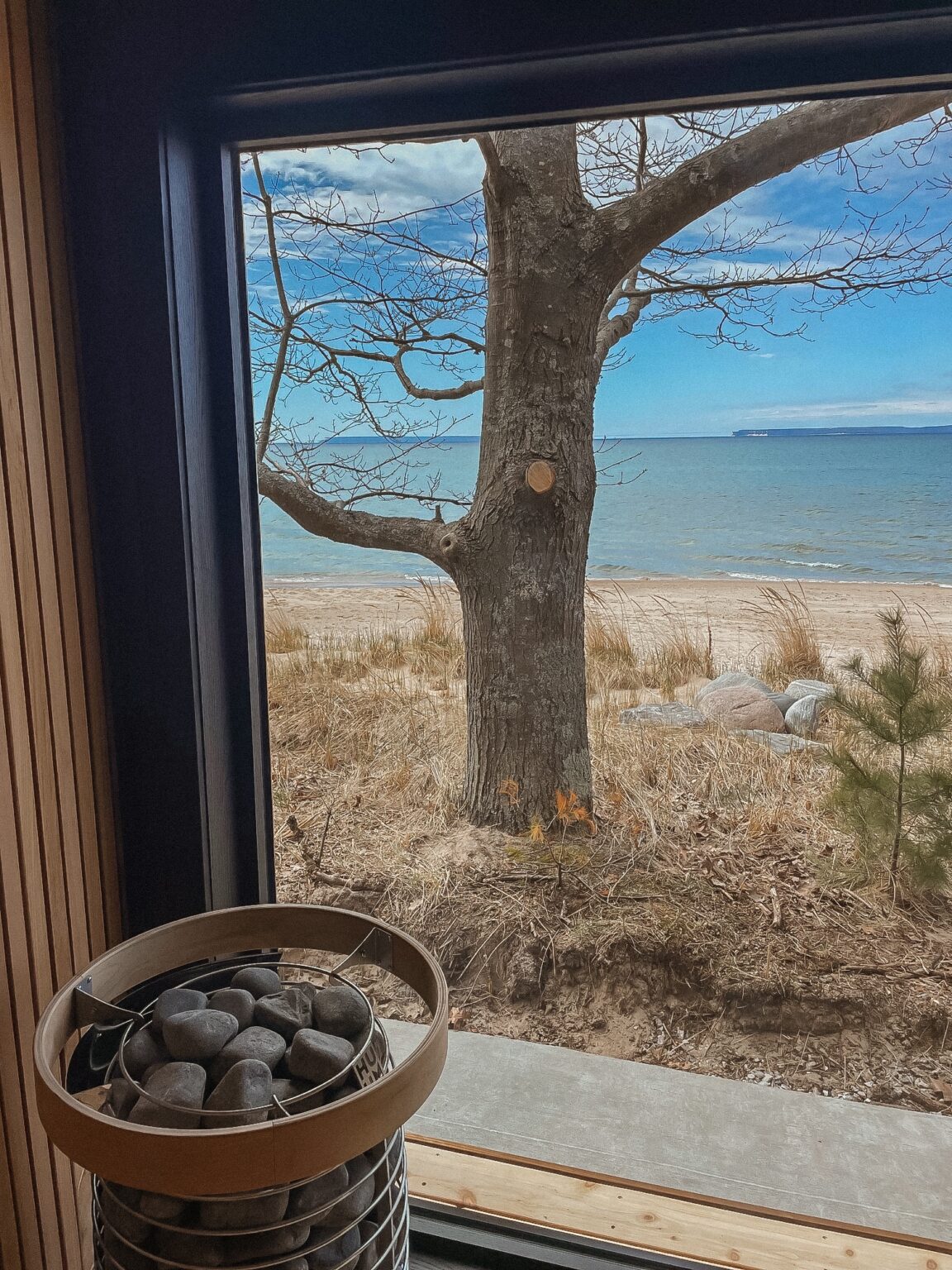 Lake Michigan Model 5 + Outdoor Sauna - Cedar and Stone Nordic Sauna