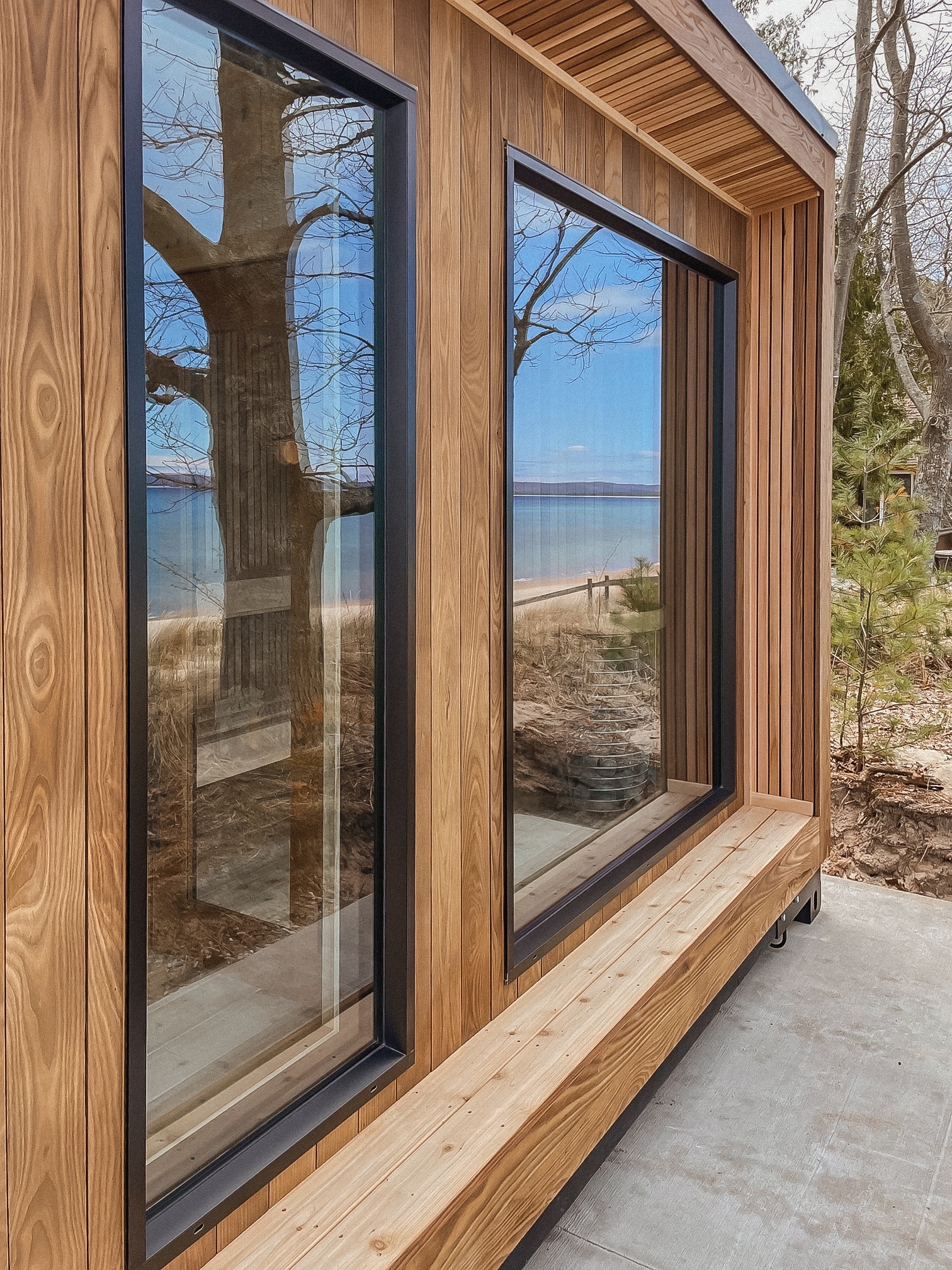 Lake Michigan Model 5 + Outdoor Sauna - Cedar and Stone Nordic Sauna